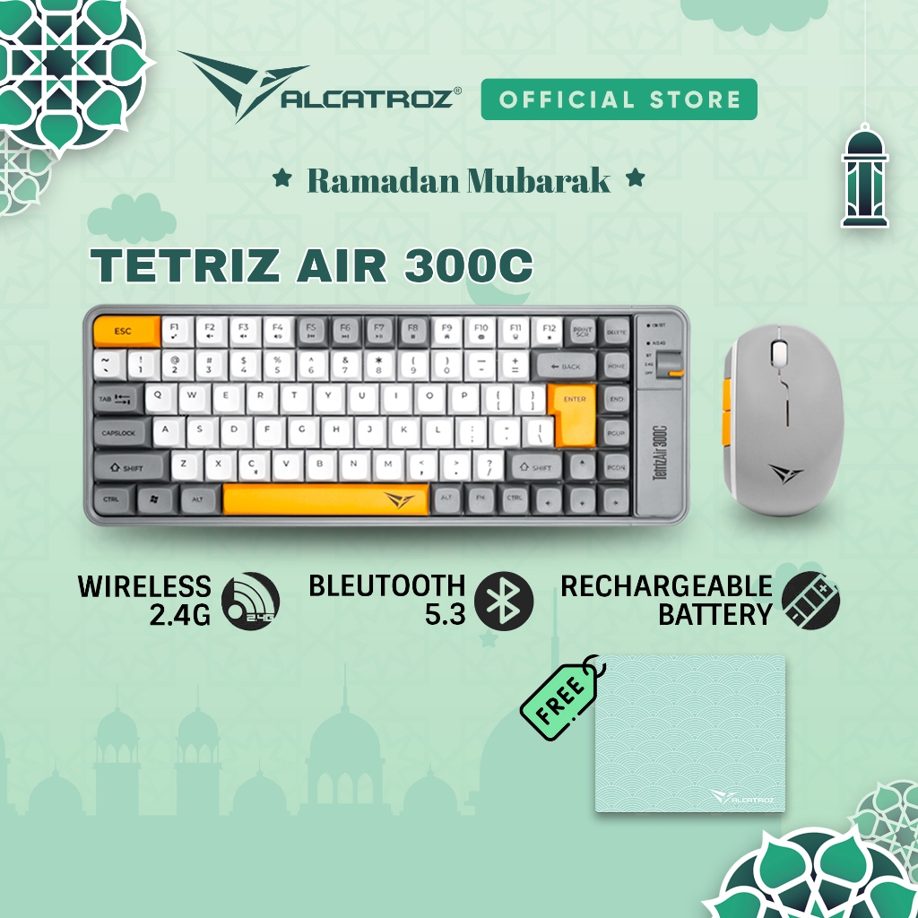 Alcatroz Tetriz Air 300C Bluetooth 5.3 Dual Mode Wireless Keyboard ...