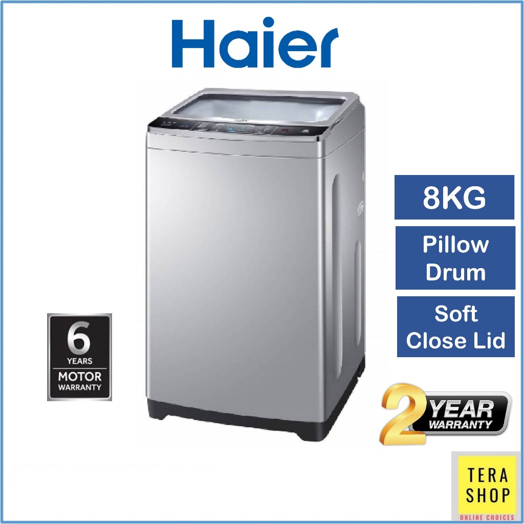 Haier HWM80-M826 8KG Washing Machine Mesin Basuh Soft Close Lid ...