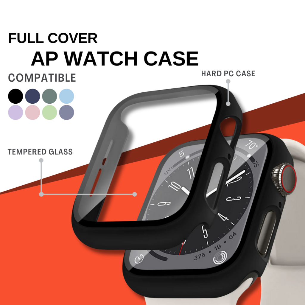 Tempered Glass with PC Case for Smart Watch Ultra 2 40mm 41mm 44mm 45 ...