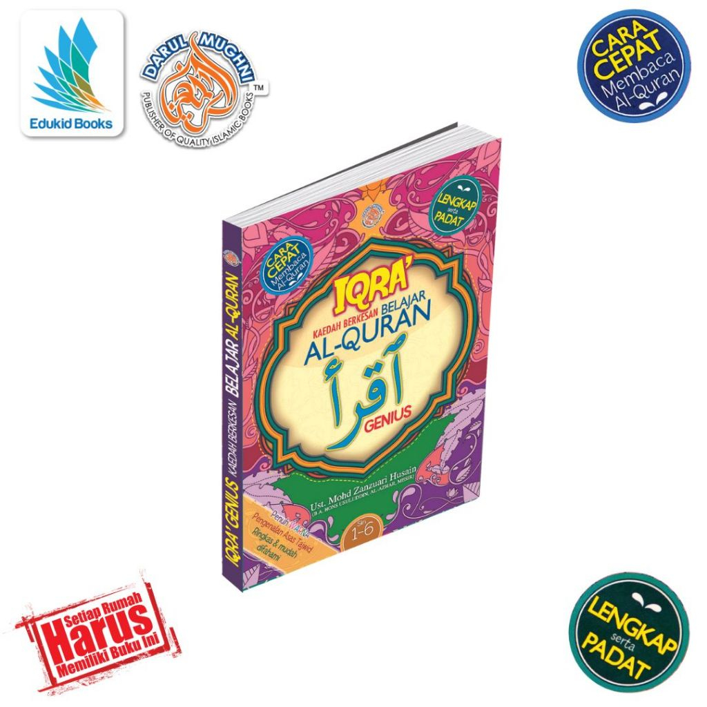 Buku Iqra Genius Belajar Al Quran Rumi Dan Terjemahan Tajwid Iqro' Mini ...