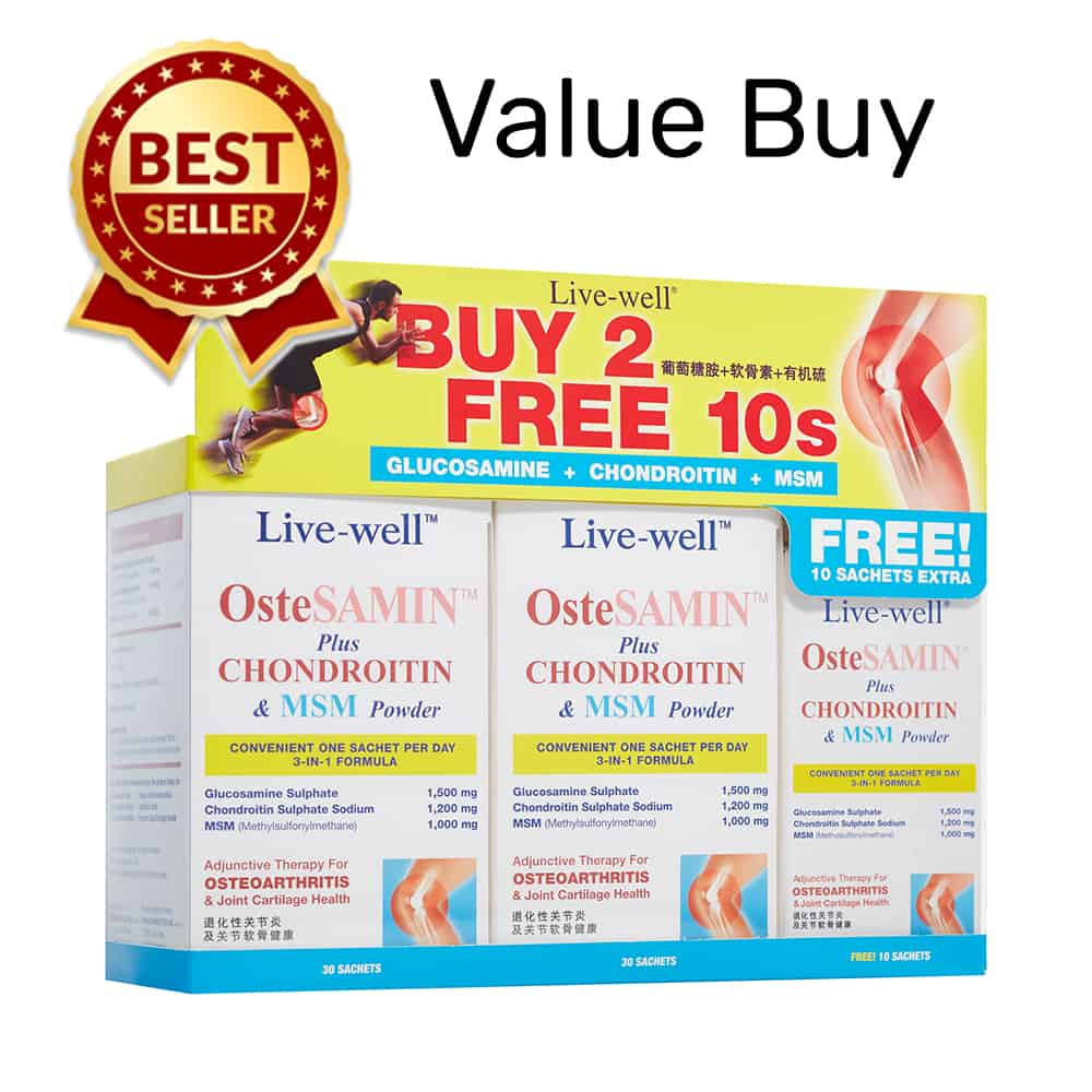 Live-well Ostesamin plus Chondroitin & MSM 3in1 Powder (EXP 10/25 ...
