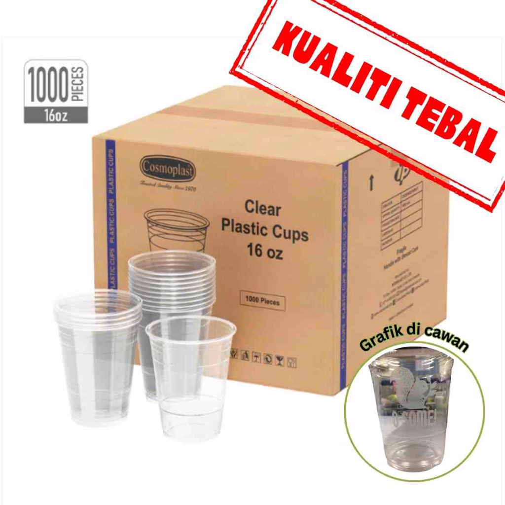 (60% OFF) (1000pcs/ctn) (Ready Stock) Plastic Cup PET Cawan Plastik ...