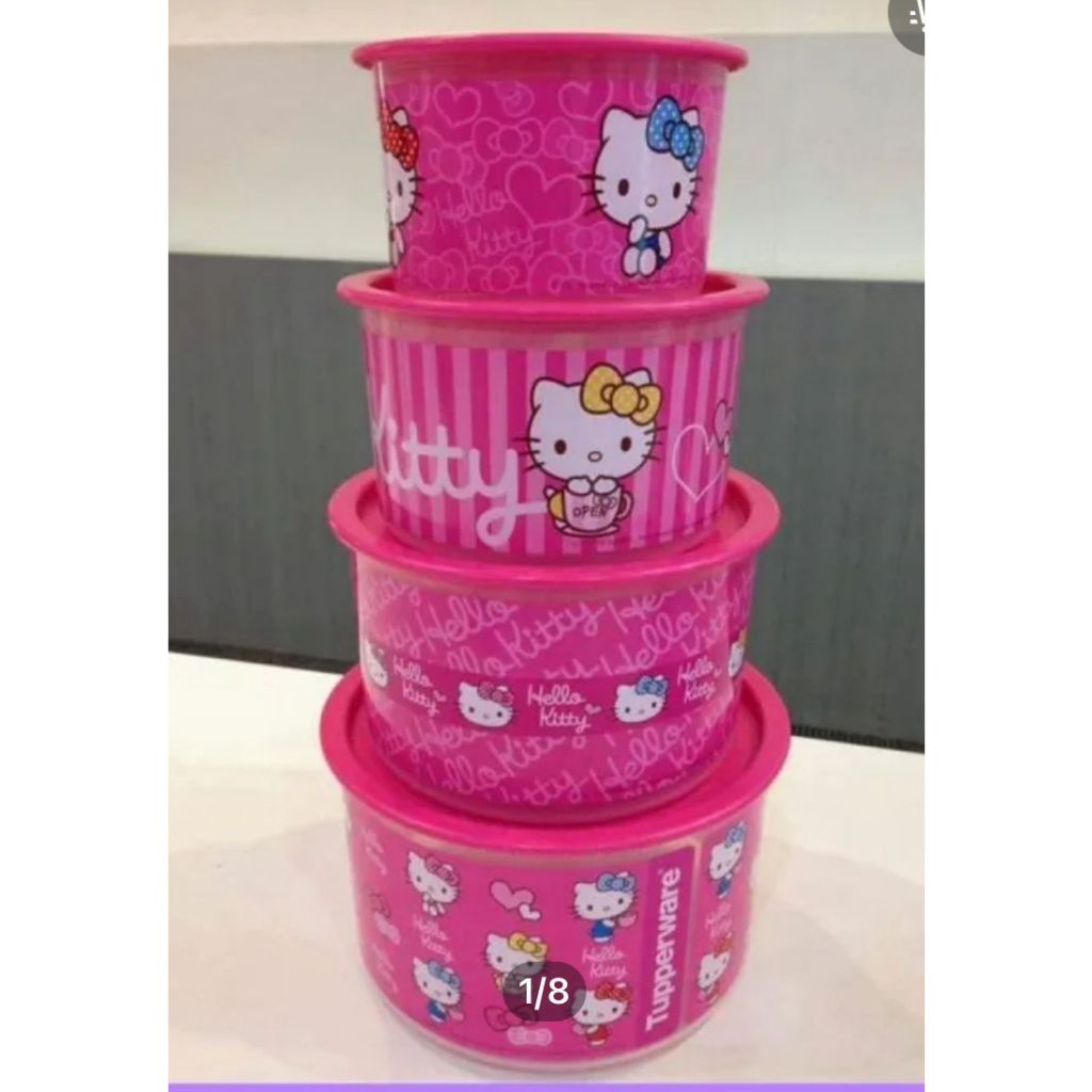 2238H Tupperware Hello Kitty One Touch Set/Tupperware One Touch Hello ...