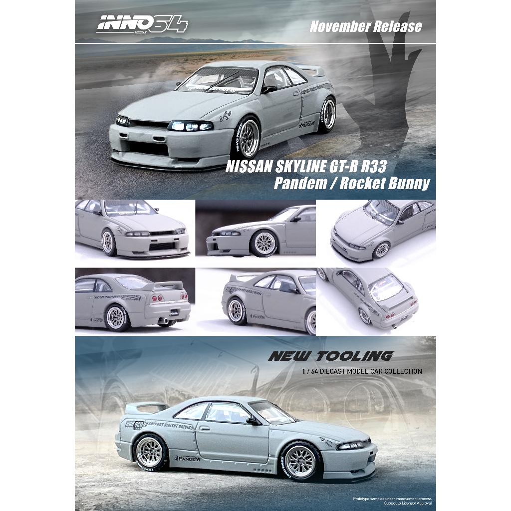 INNO MODELS INNO64 1/64 NISSAN SKYLINE GT-R R33 PANDEM / ROCKET BUNNY ...