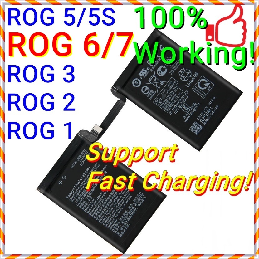 (Support Fast Charging) NEW ORI Stable Battery for Asus ROG Phone 7 6 ...