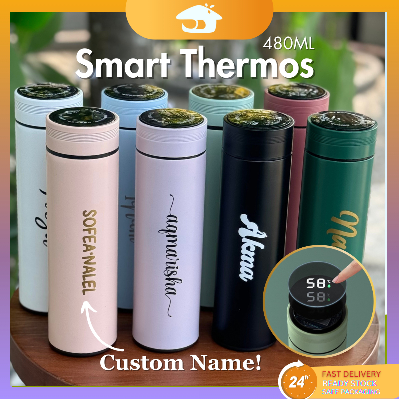 Smart Thermos - DAYDREAM Thermos Flask 480ml Vacuum Flask Smart LED Display Temperature Tumbler ...
