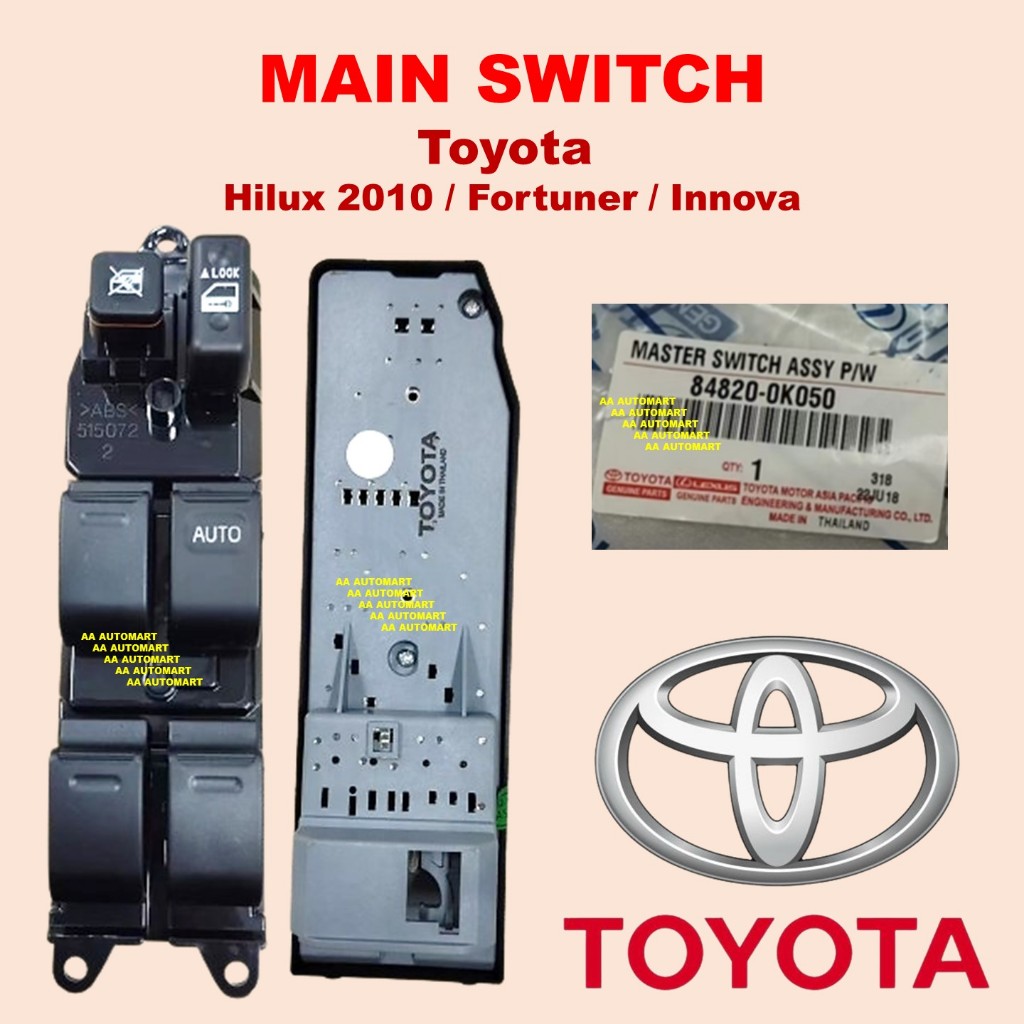 ORIGINAL Toyota Hilux 2010/Fortuner/Innova Main Switch Power Window ...