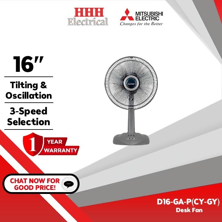 MITSUBISHI DESK FAN 16" (CLASSY GRAY) | D16-GA-P(CY-GY) | Shopee Malaysia