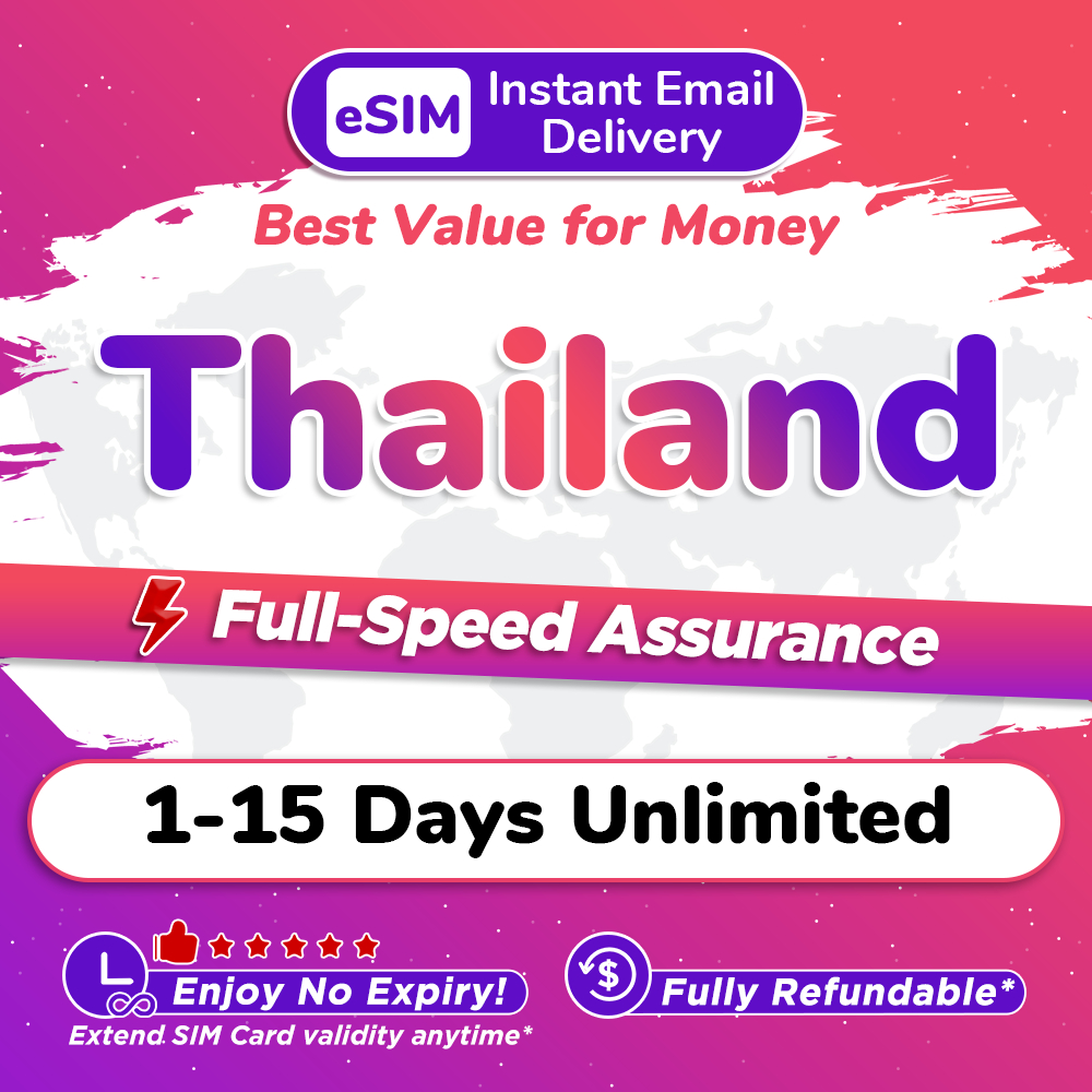 Thailand eSIM Pro 1-15Days Daily 500MB-3GB Unlimited 5G/4G Data | High Speed Thailand Travel ...