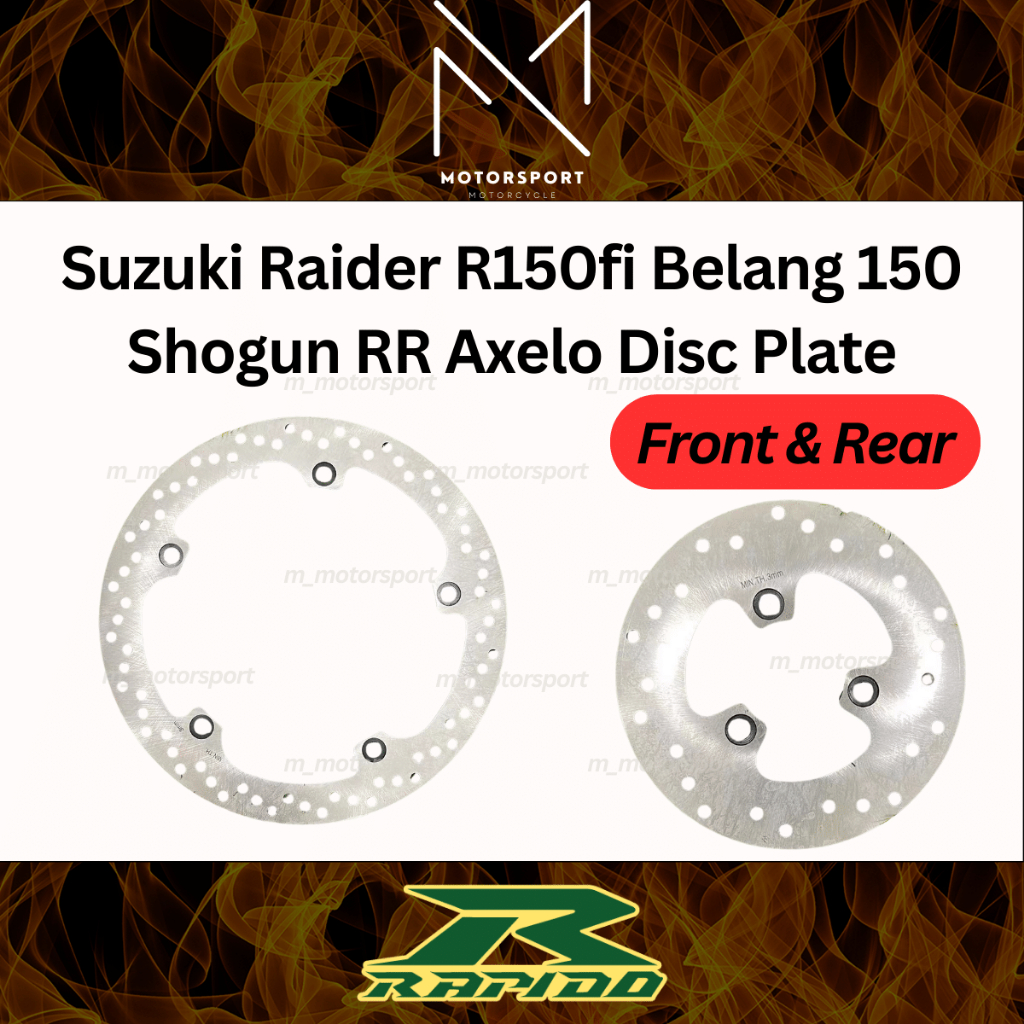 SUZUKI Raider R150fi Belang 150 Shogun RR Axelo Front Rear Disc Plate ...