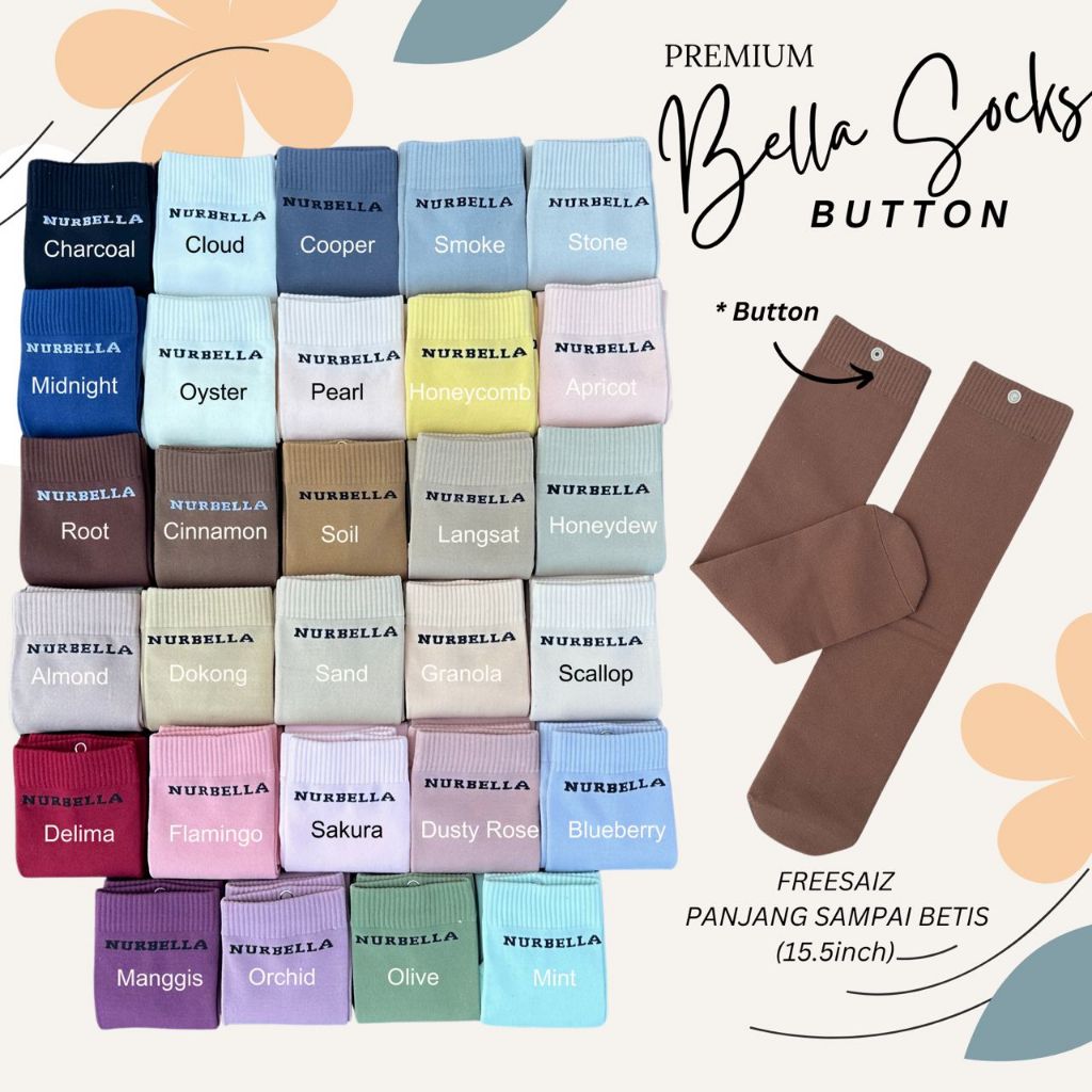 Stokin Button Bella Socks Muslimah Sock by Nurbella Women Stockings ...