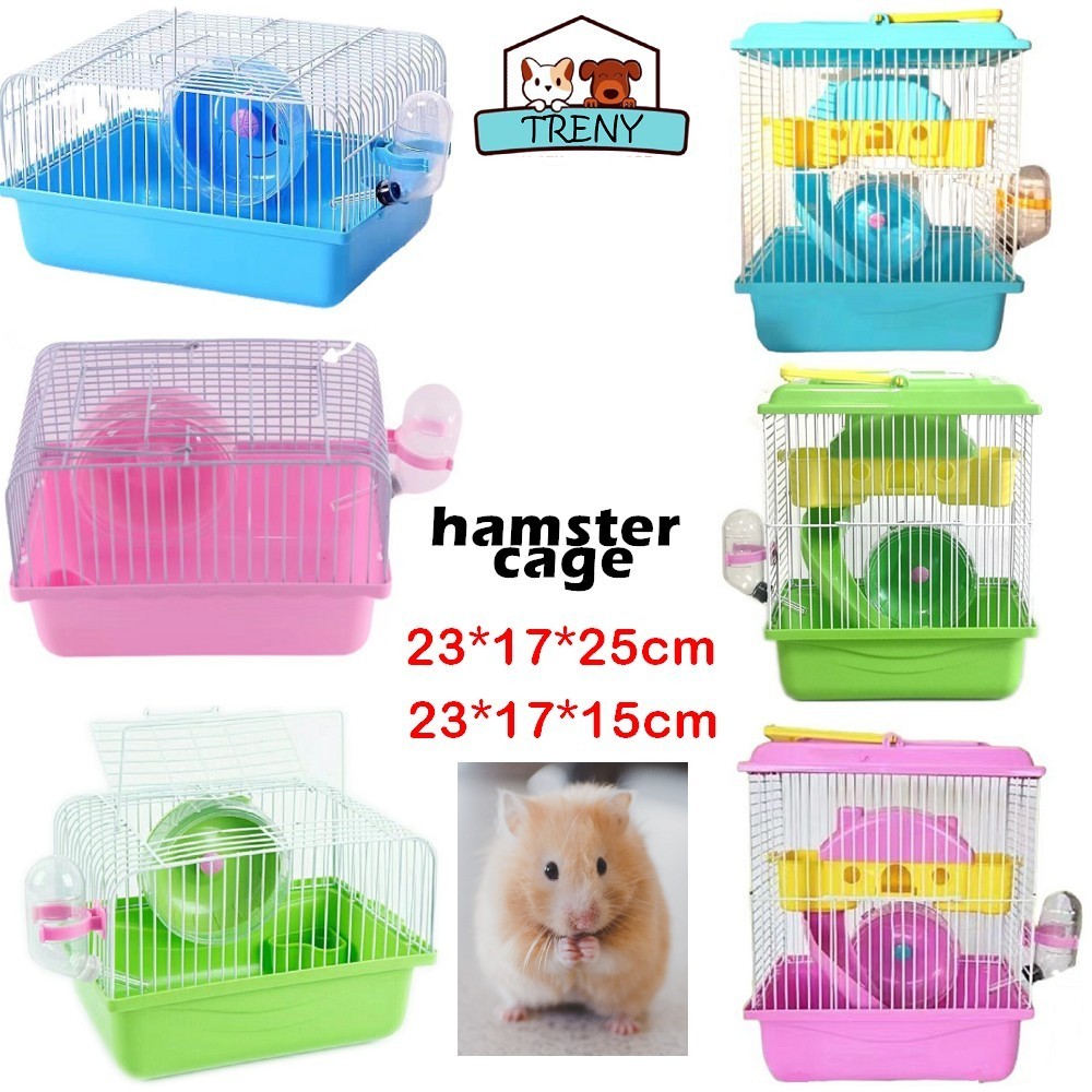 TRENY HAMSTER CAGE Portable Hamster Cage Little Crystal Garden Sangkar ...