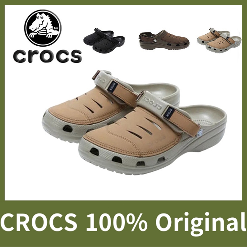 Crocs Mens Yukon Clog Half leather Outdoor Beach Recreation Beach ...