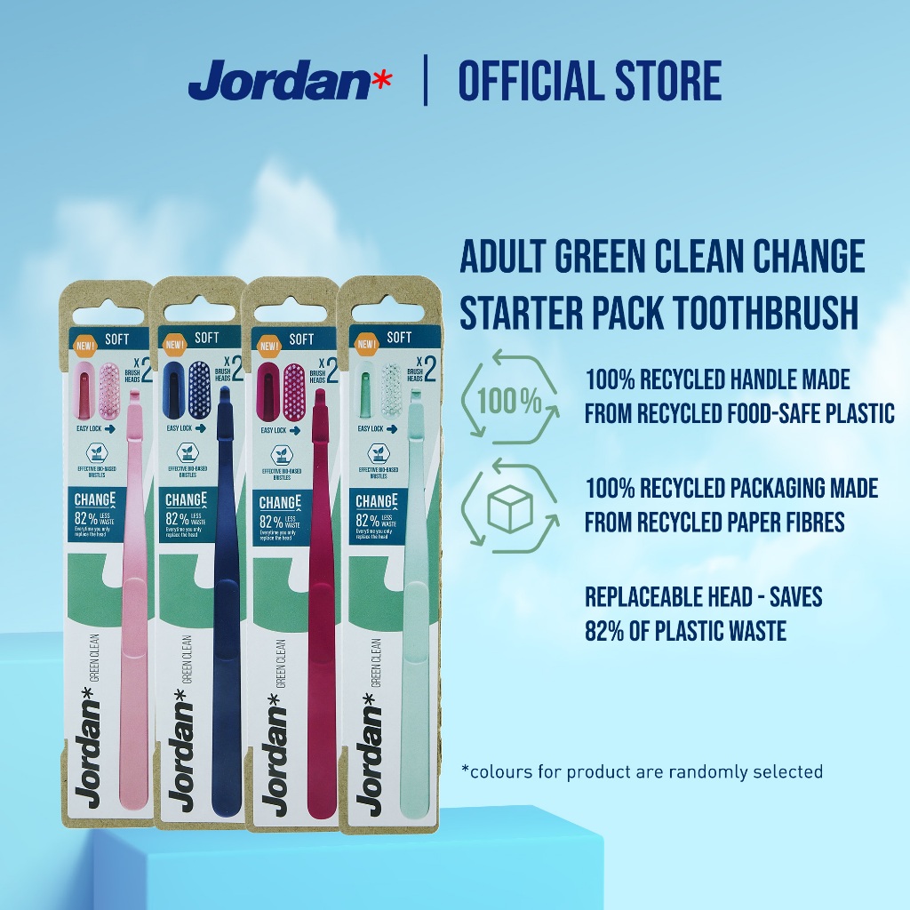 Jordan Green Clean Change Starter Pack Toothbrush with 2 Refills ...