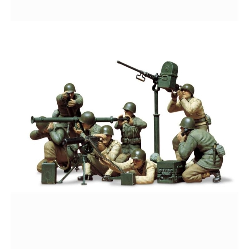 MILITARY MINIATURES GUN & MORTAR TEAM SET TAMIYA 1/35 US Army WWll ...