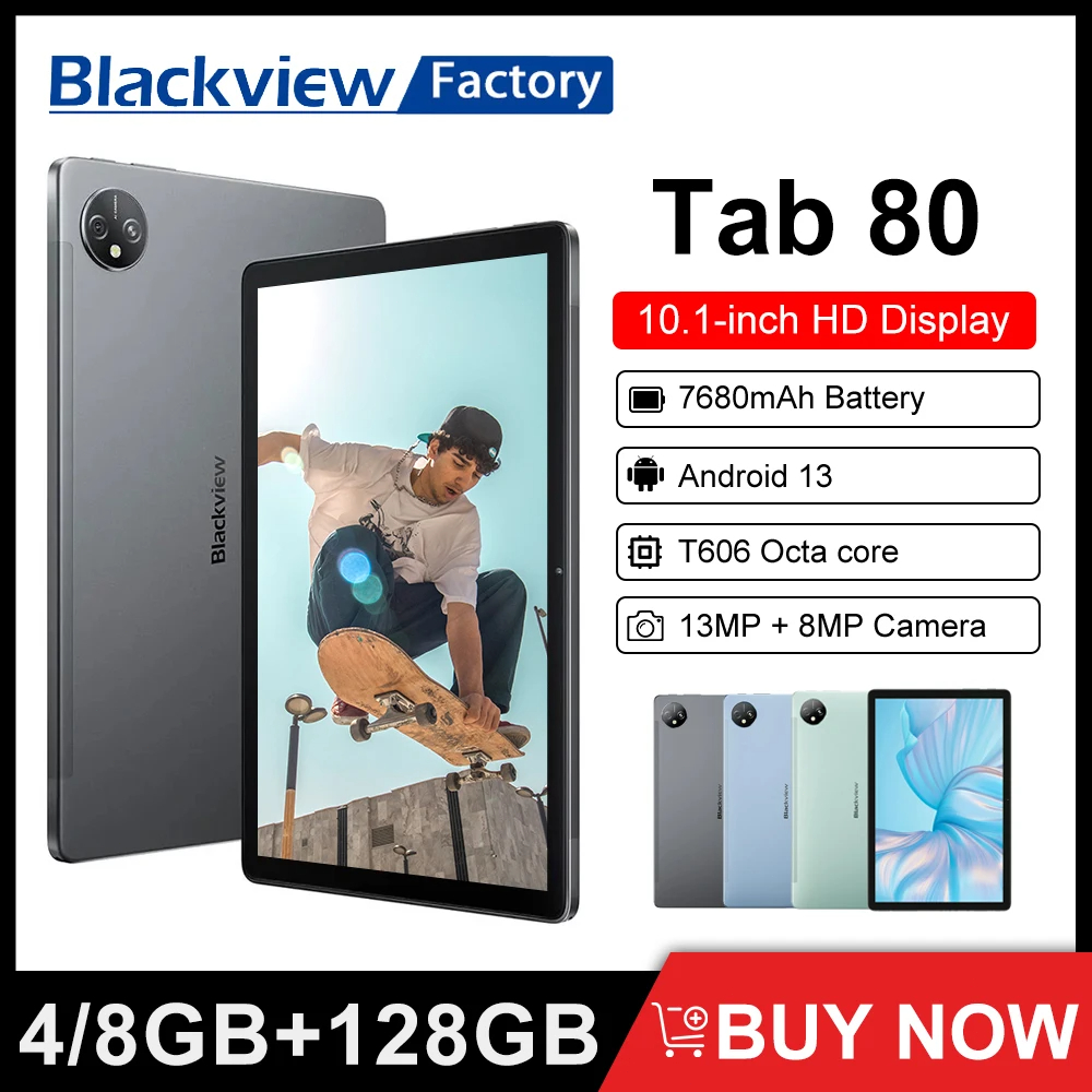 Blackview Tab 80 Tablet 10.1-inch HD Display 8GB 128GB Android 13 Octa ...