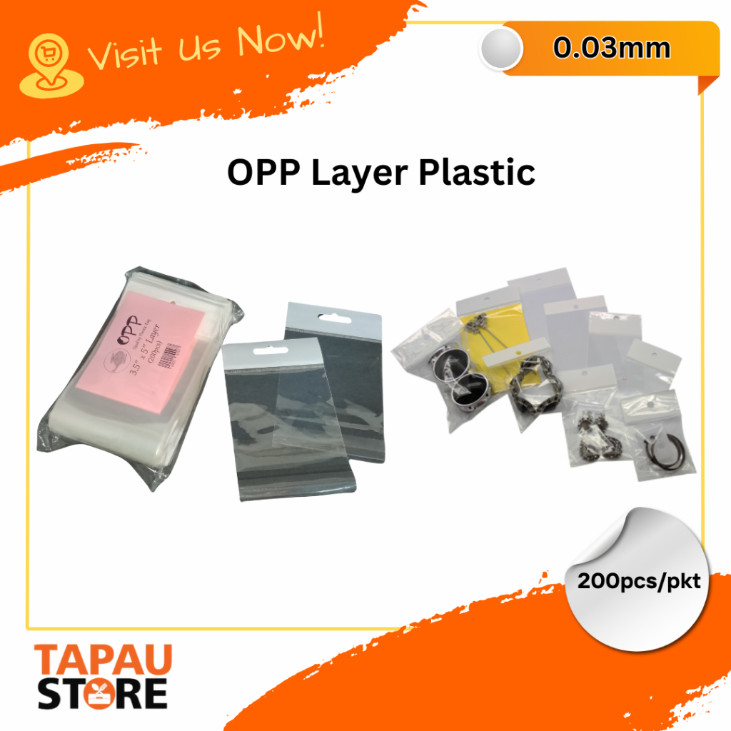 (200PCS) OPP Layer Plastic Bag / White Hanging Accessories Bag | Shopee ...