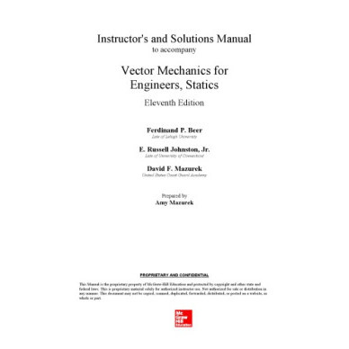 Vector Mechanics for Engineers, Statics and Dynamics - Instructor Solution Manual | Shopee Malaysia