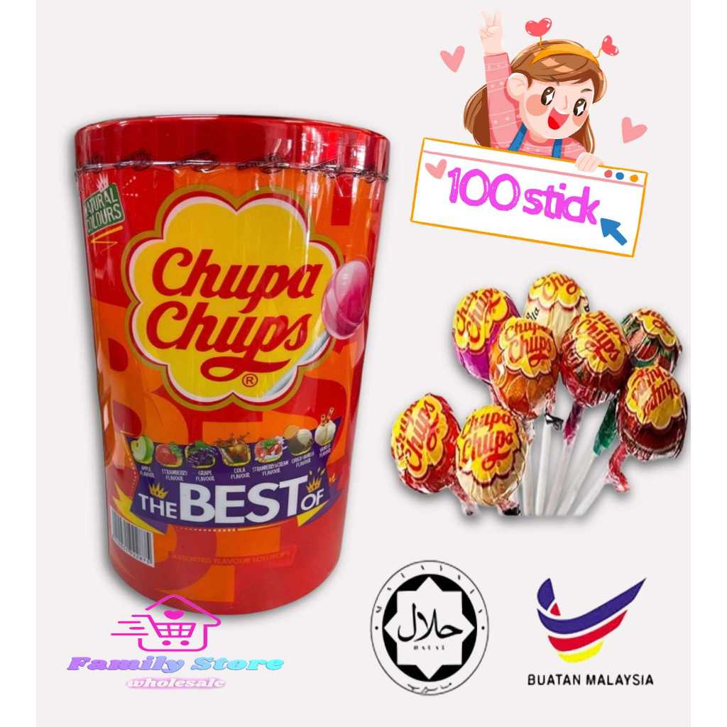 Chupa Chups The Best Of Lollipop 100 Sticks (1 Bottle) - READY STOCKS ...
