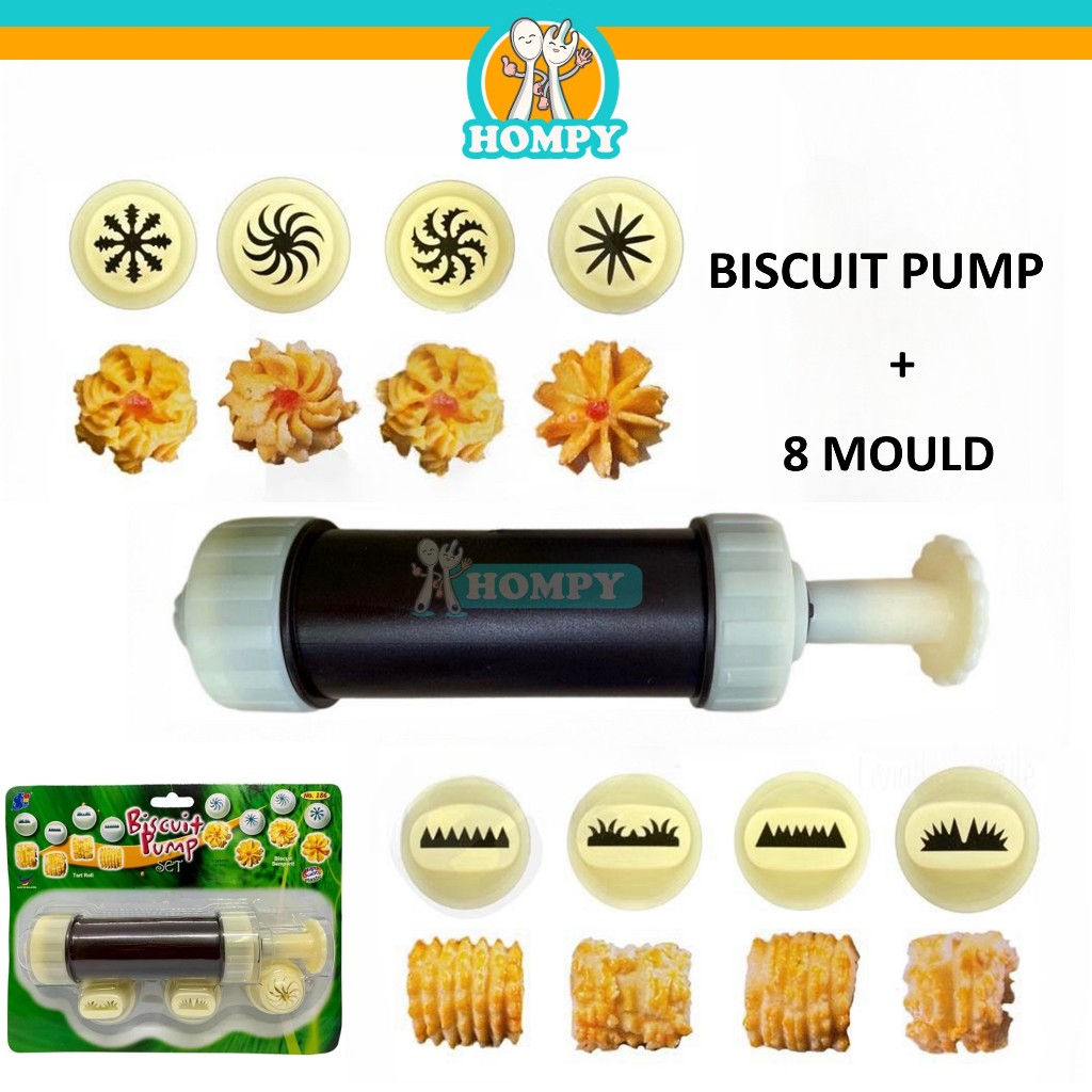 Biscuit Pump Set 8 in 1 Acuan Biskut Berpam/ Kuih Biskut Tart Roll / Biscuit Pump / Buscuit ...