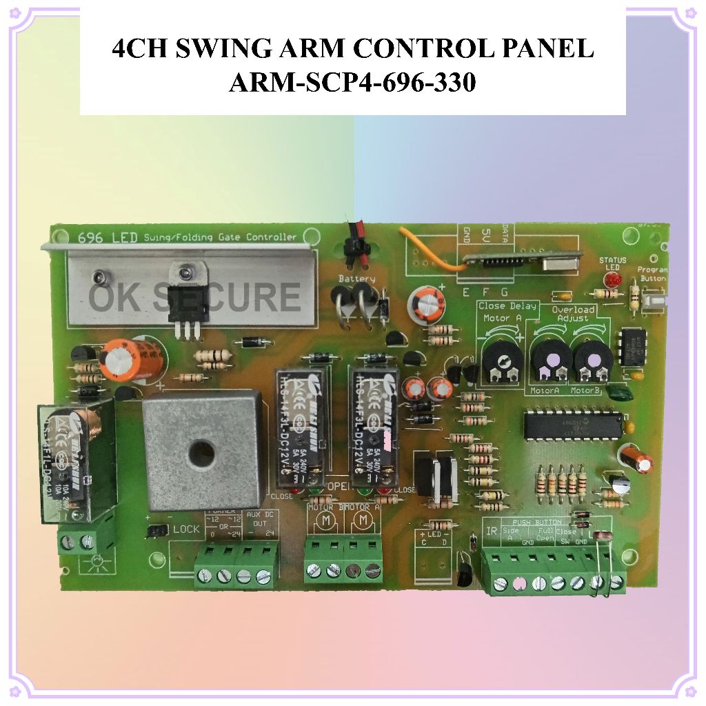 Autogate Control Panel- SCP4-696 330Mhz 4 Channel Swing Arm Control ...
