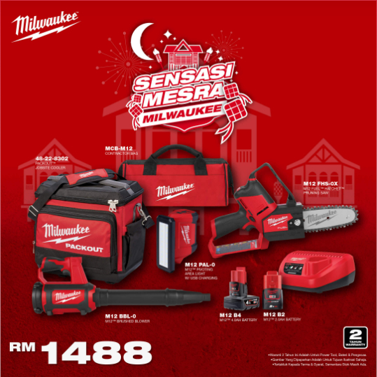 Milwaukee M12 SENSASI MESRA 4 IN 1 Combo Package ( M12 FHS + M12 BBL ...