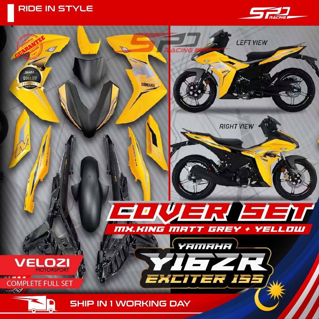 Y16 VELOZI Cover Set I MX KING I Matt Grey + Yellow I Full Set VELOZI ...