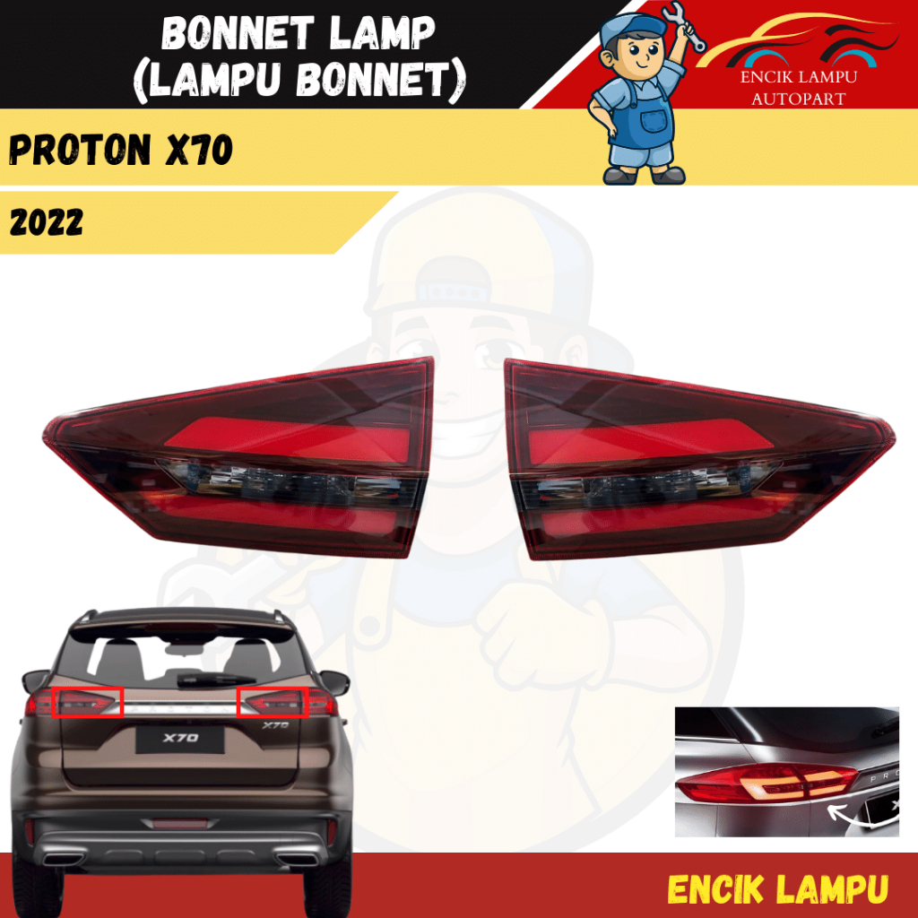 Rear Bonnet Tail Lamp Lampu Belakang Bonnet Proton X70 2022 100% New ...