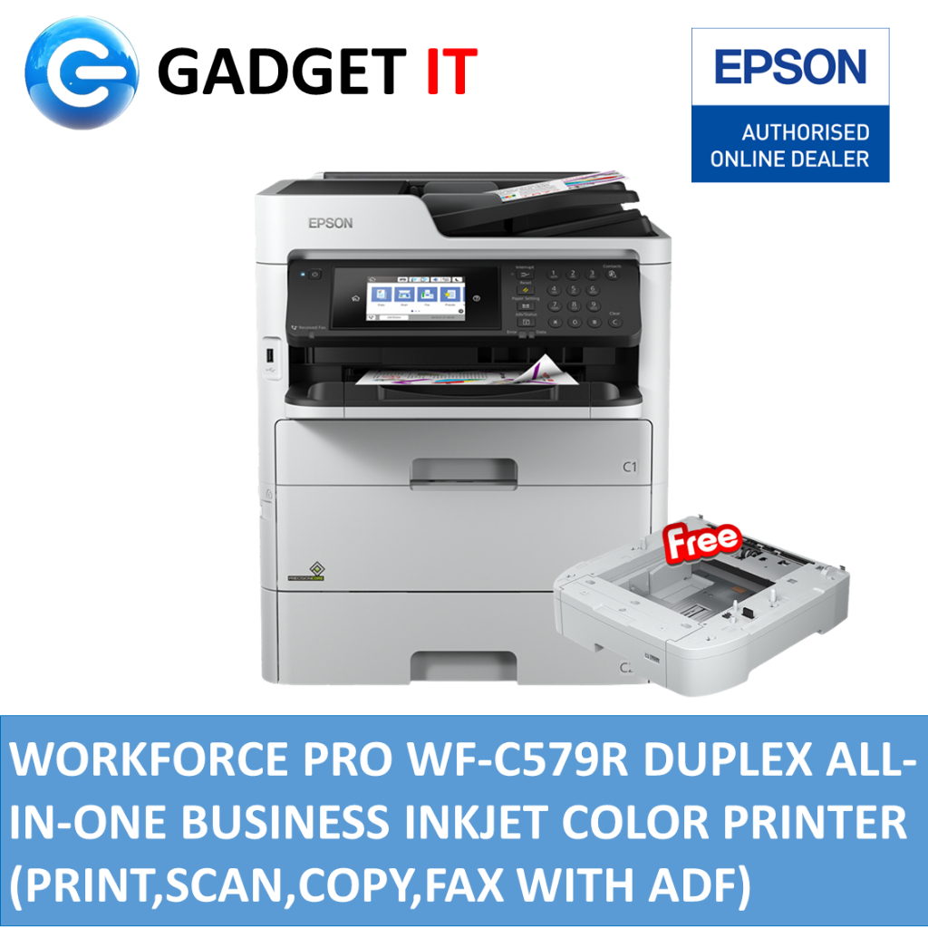 EPSON WORKFORCE PRO WF-C579R DUPLEX ALL-IN-ONE BUSINESS COLOR PRINTER (PRINT,SCAN,COPY,FAX WITH ...