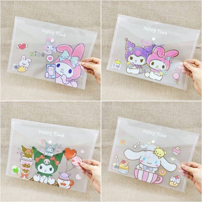 Sanrio A4 PVC File Buckle Pocket Folder Stationery Storage Paper ...