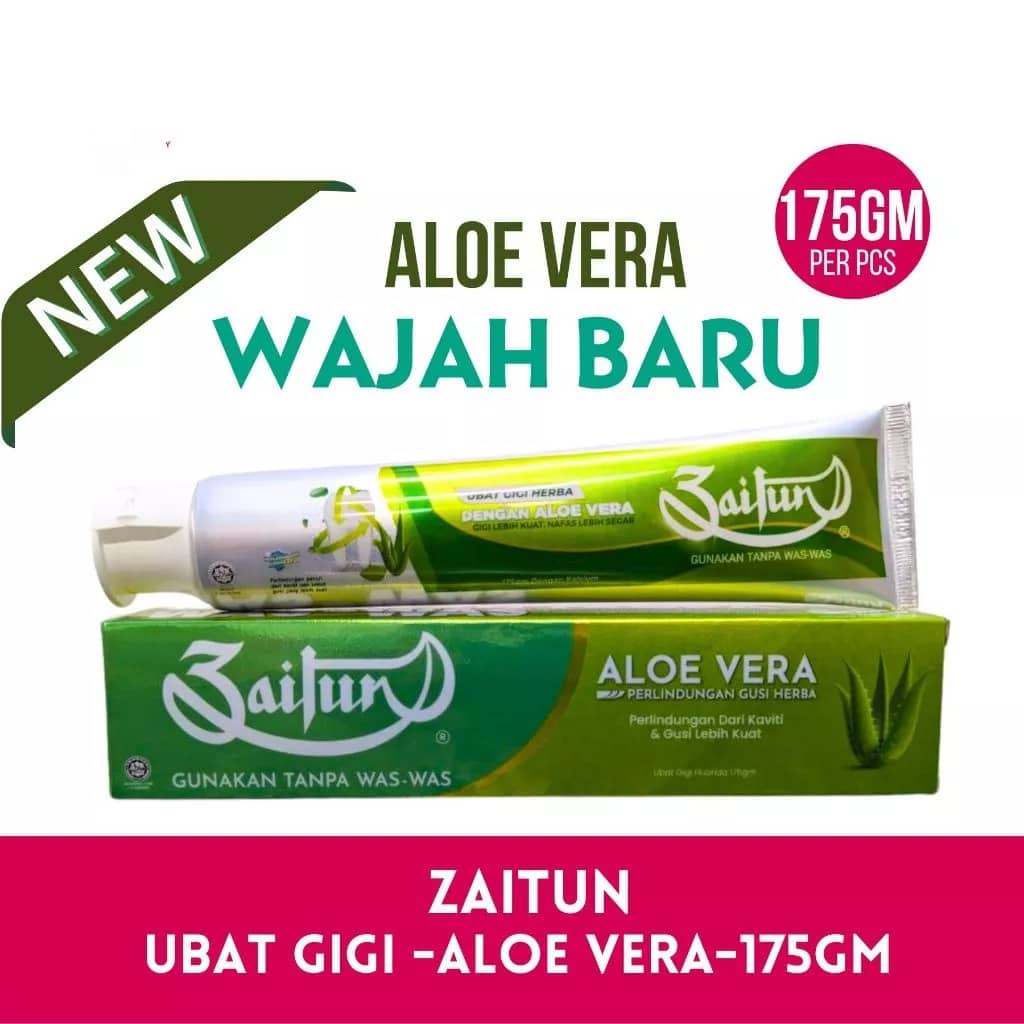 Zaitun Ubat Gigi Toothpaste Aloe Vera 175G Gum Care Gunakan Tanpa Was ...
