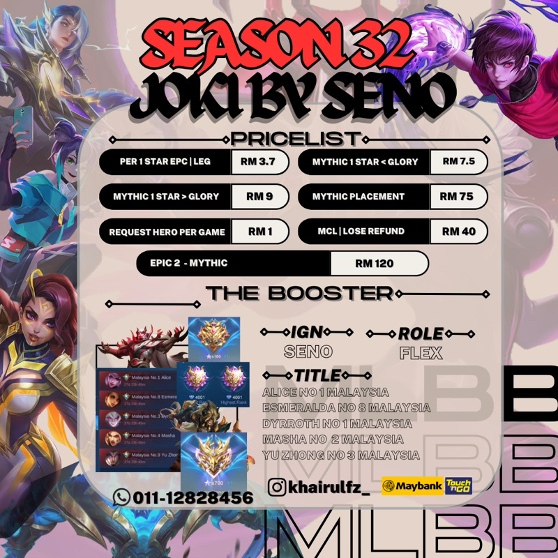 MLBB BOOSTING SERVICE/JOKI MOBILE LEGEND/BOOSTING ML RANK/BOOSTING ...