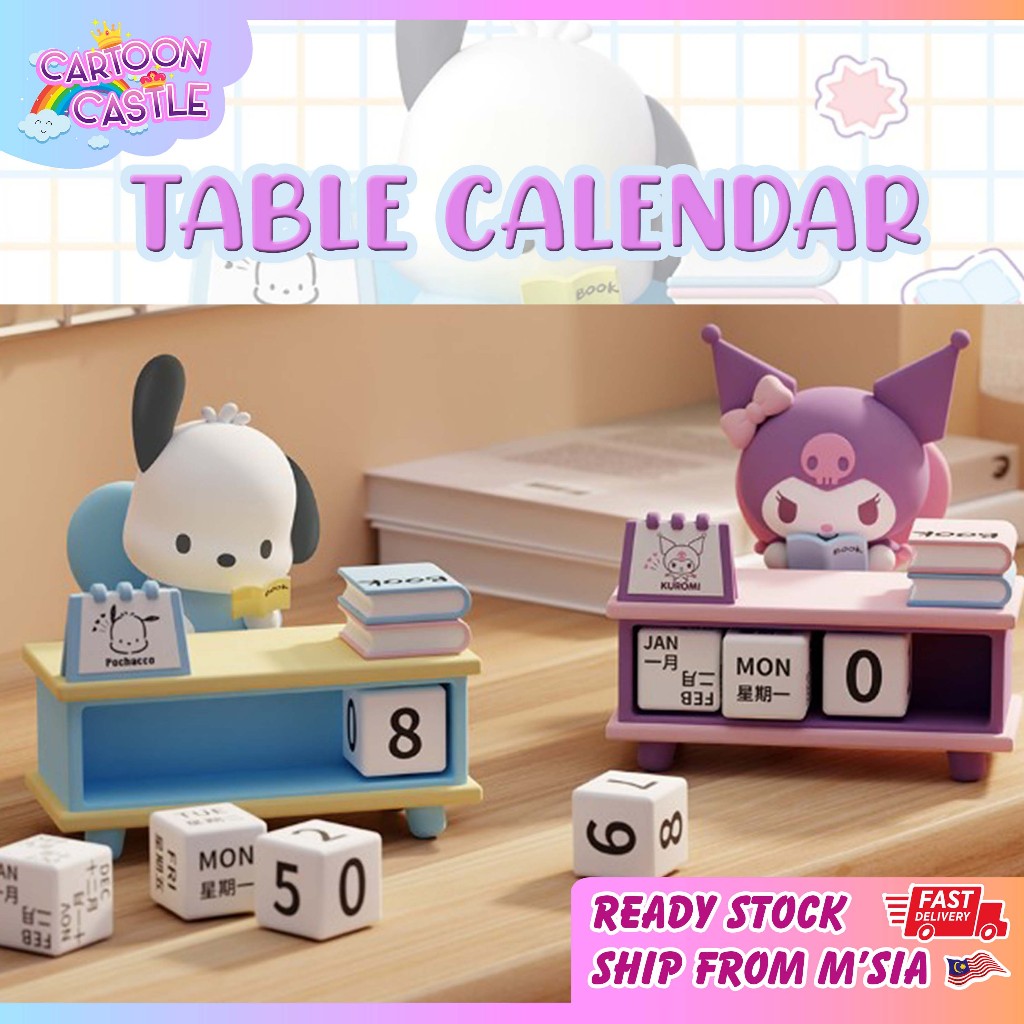 Sanrio Cute Kuromi Pochacco Table Calendar Decoration Gift Desktop ...