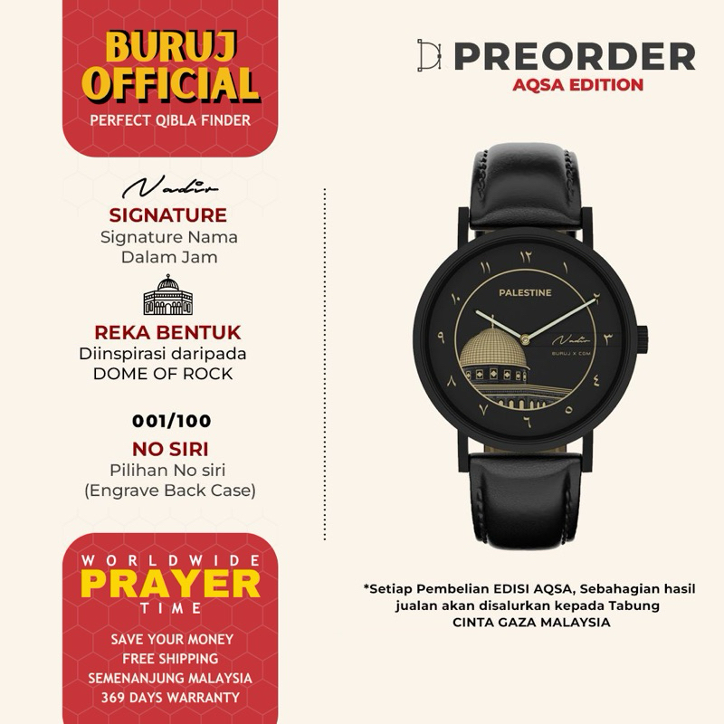 [1 YEAR WARRANTY] JAM PALESTINE PREORDER EDITION CINTA GAZA MALAYSIA X ...