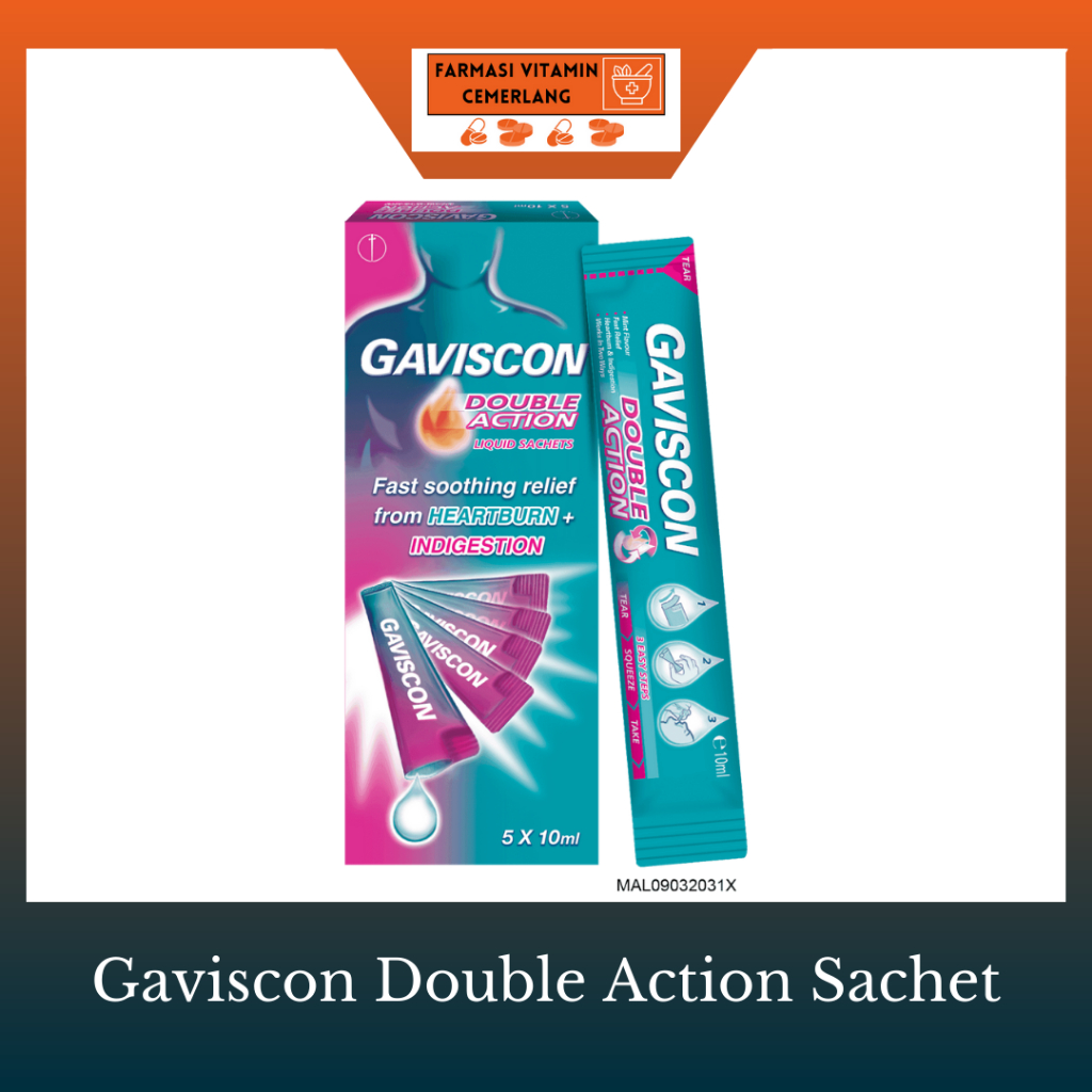 Gaviscon Double Action 5 X 10ml - Antacid 1 box | Shopee Malaysia