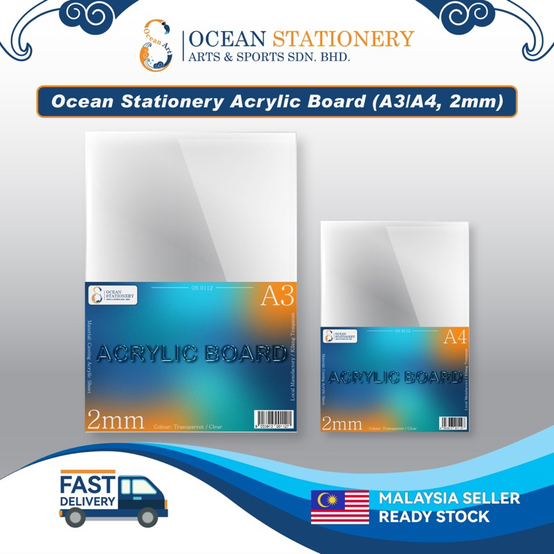 Ocean Stationery Acrylic board pad A3/A4 2mm 亚克力板 | Shopee Malaysia