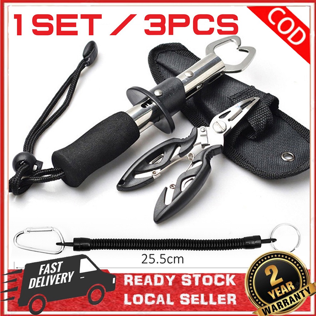Fishing Lure Pliers Stainless Steel Fish Lip Gripper Grip Cutter Set ...
