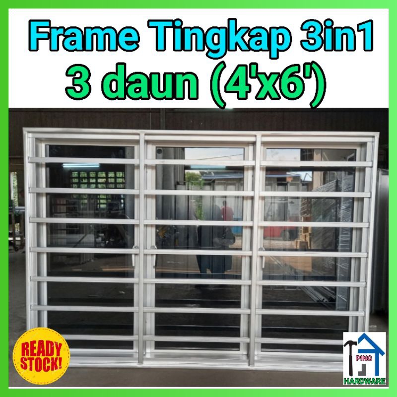 (Ready Stock) 3 duan(4ft x 6ft)Frame Tingkap 3in1**Ready stock ...