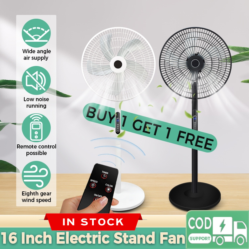 【Buy 1 Get 1 FREE】🔥Remote control 16inch Floor Fan Timing 8speed Strong ...