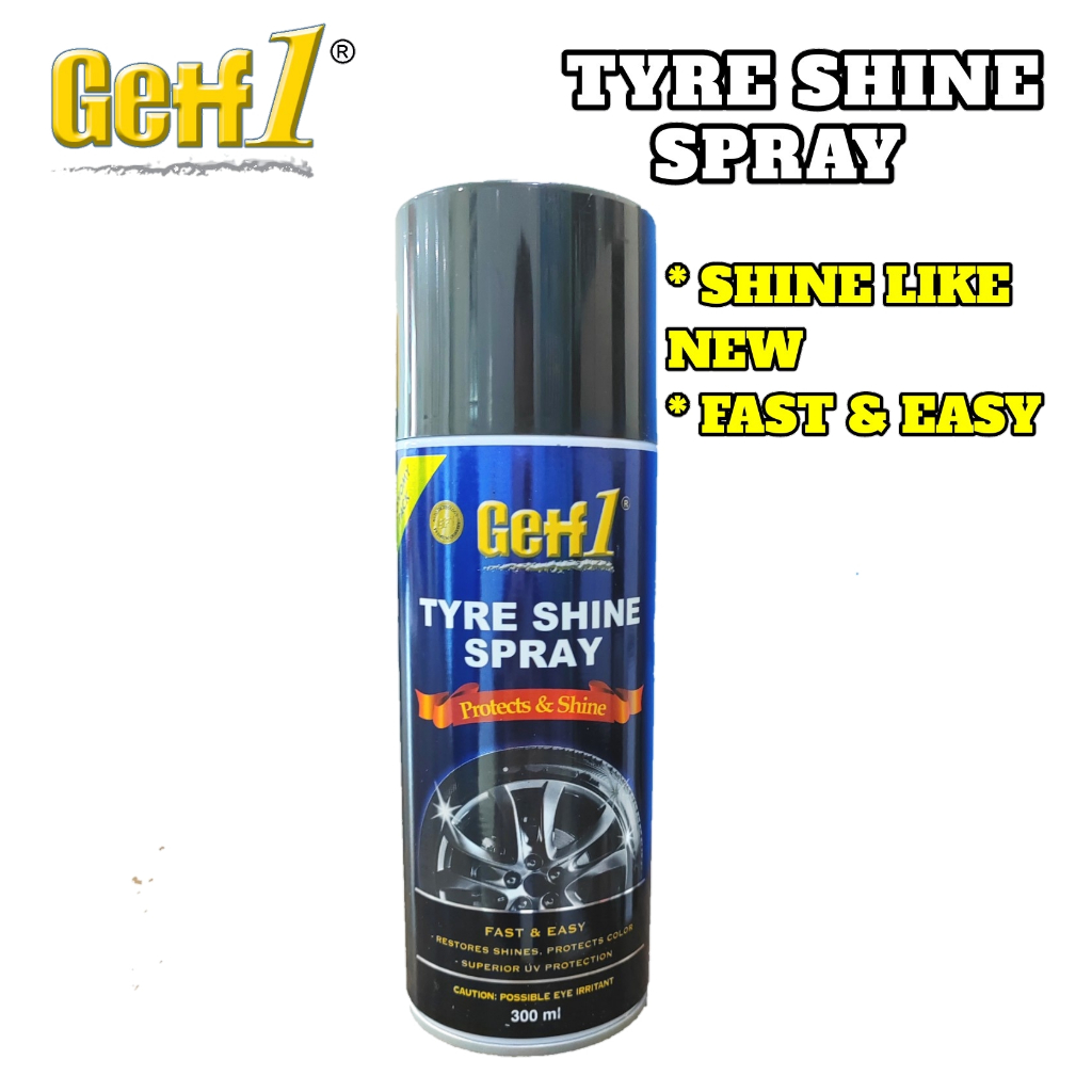 Getf1 Tyre Shine Spray 300ml trim black bumper shine pengilat tire ...