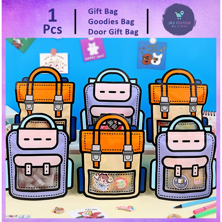 Gift Bag [1Pcs] School Bag Zip lock Zipper Plastic Bag Goodies Snacks ...