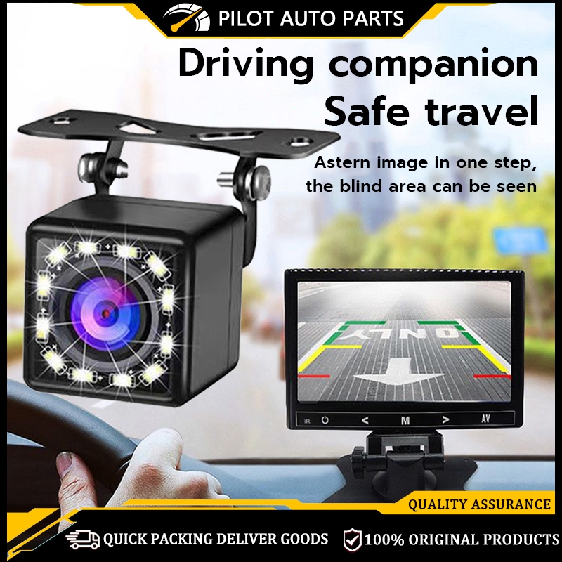 Car Reverse Camera 12 Led Night Vision Rear View Full HD Parking Camera ...
