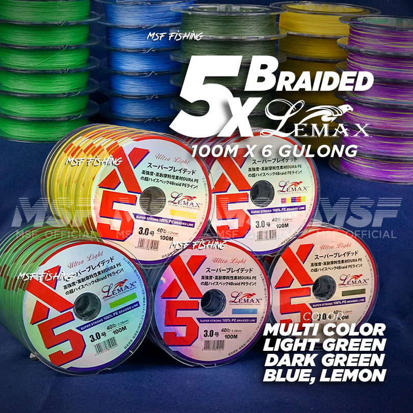 [MSF] Lemax 5x Braided UL Super Strong 100% PE Braided Fishing Line ...
