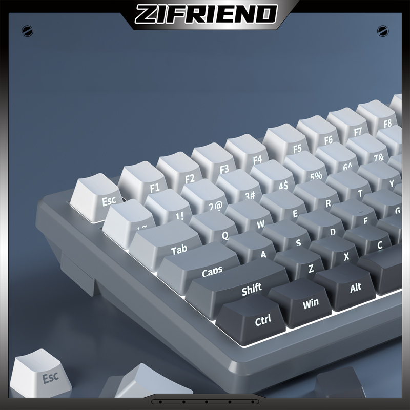 Zifriend 132key Gradient Keycap PBT Polar Day Side Engraved Keycaps ...