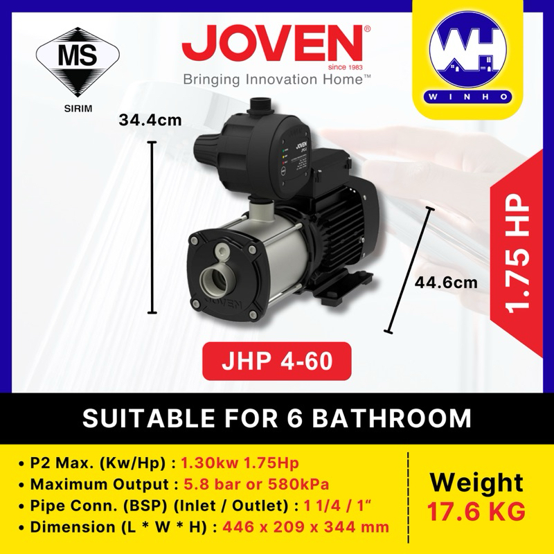 [SHIPPED WITHIN 24 HOUR] JOVEN JHP2-30 JHP3-40 JHP4-40 JHP4-50 JHP4-60 Auto Domestic Water Pump ...
