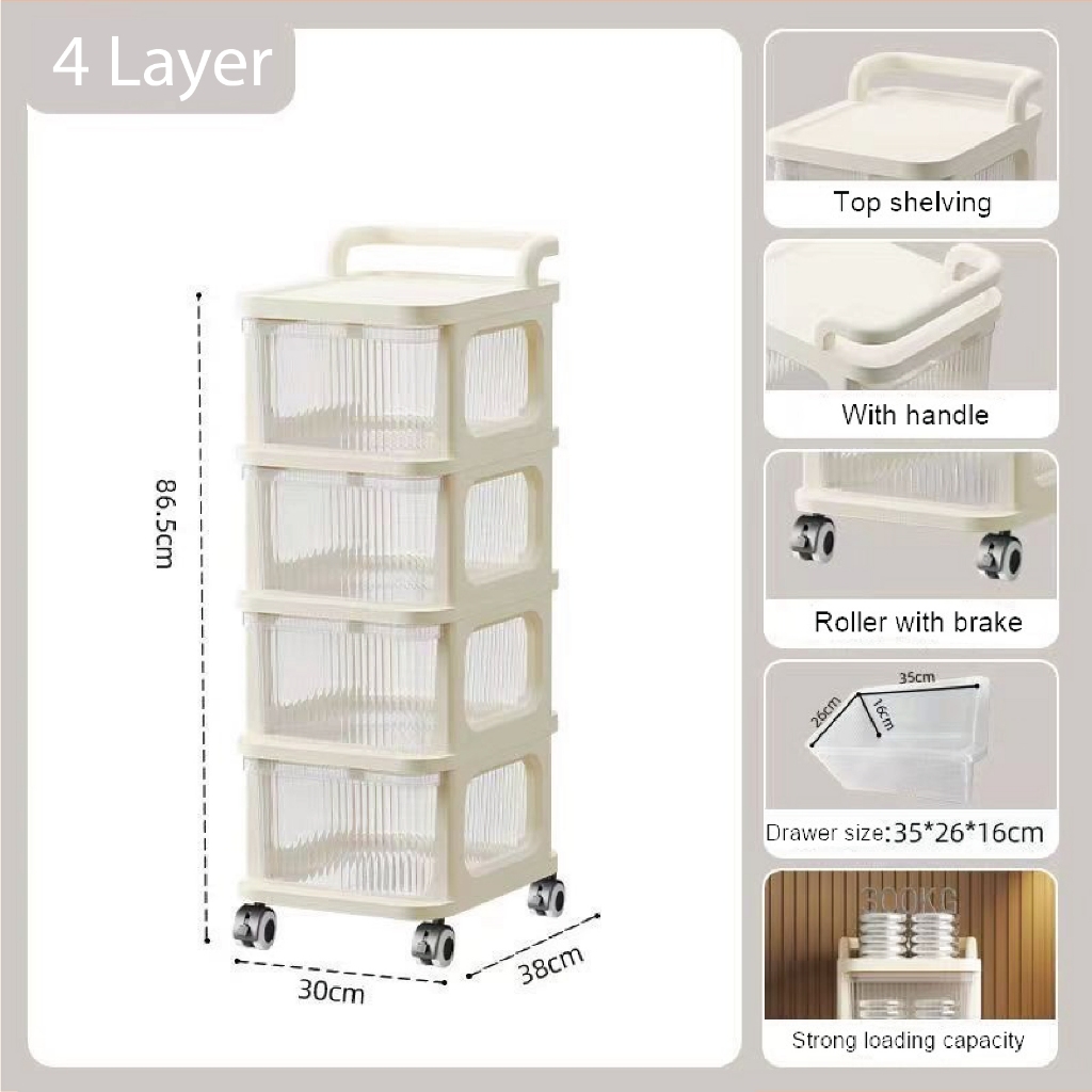 Muji Trolley Rack Drawer Cabinet Stroller Baby Storage Rack Cabinet ...