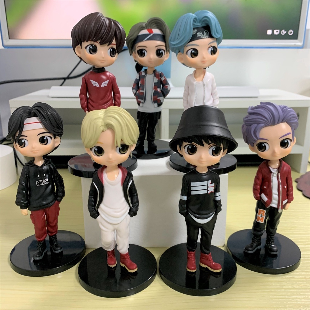 7pcs/set Bangtan Boys Groups Rm Jin Suga Jhope Jimin V Jungkook Doll Model Toy Action Figure ...