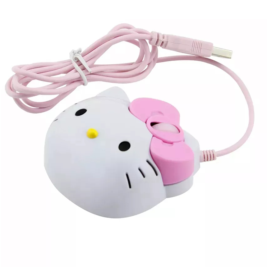 Mini Mouse Hello Kitty Wired Mouse USB Optical Cartoon Cat Computer ...