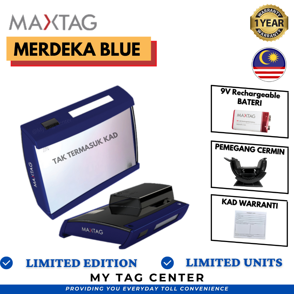 MaxTag Blue Merdeka Smart Original Tag 1 Year Warranty Merdeka Pack ...