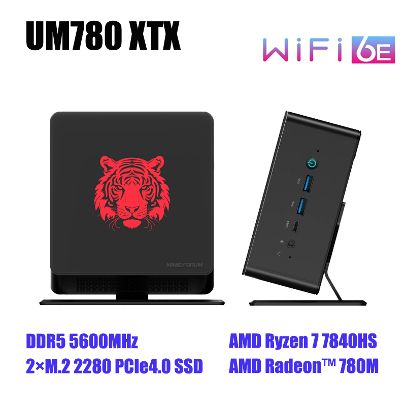 Minisforum EliteMini UM780 XTX AMD Ryzen 7 7840HS Mini PC Windows 11 ...